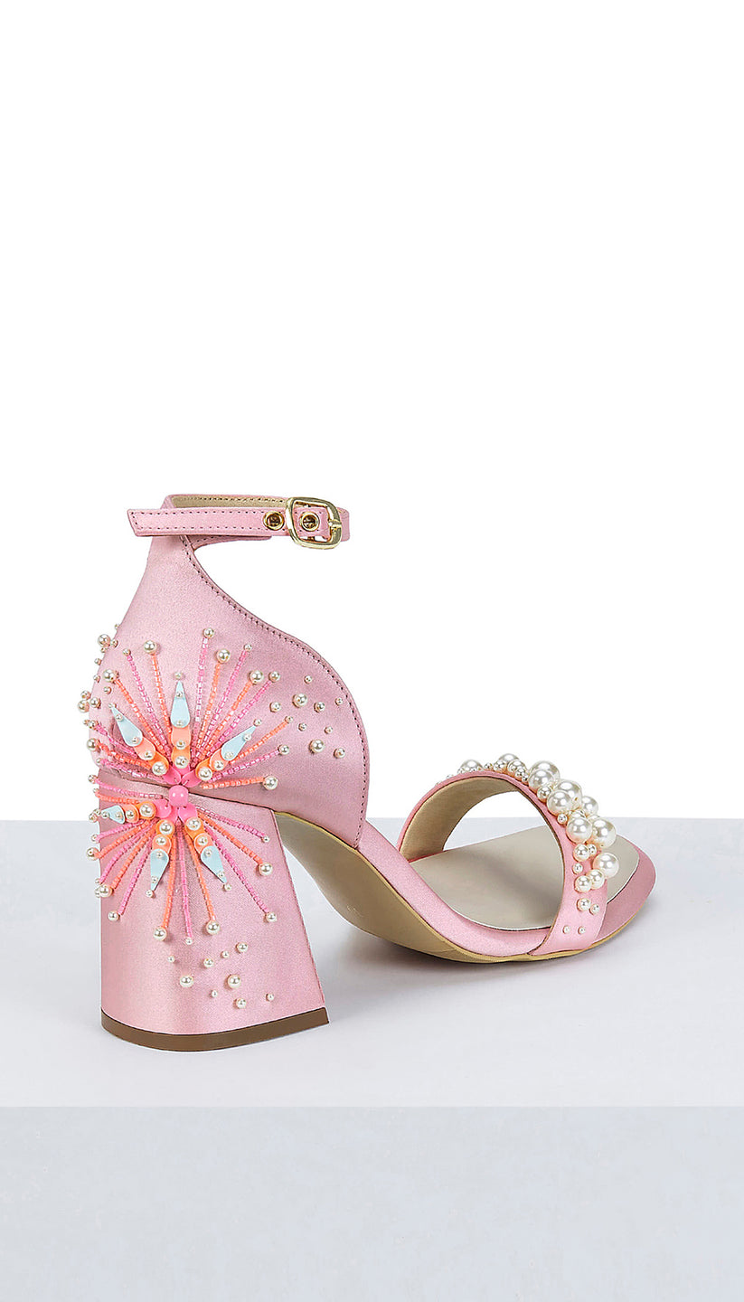 The Dandelion Twinkle - Blush Mini Block Heels – Papa Don't Preach